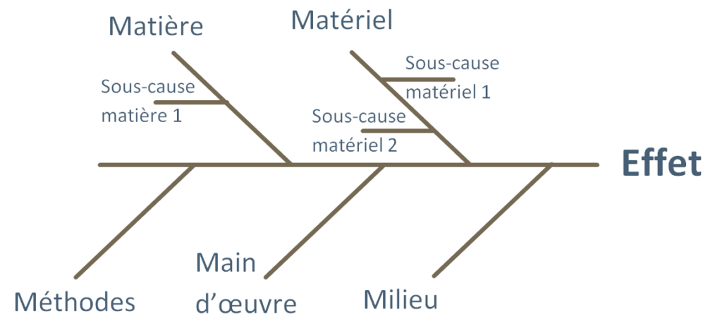 5 M : Matière, Matériel, Méthodes, Main d’œuvre, Milieu